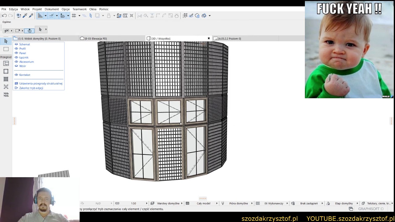archicad curtain wall ściana kurtynowa tutorial #archicadtriki # ...