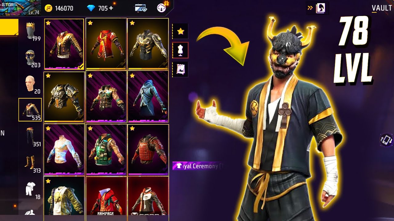 Golden Sakura Bundle Free Fire Video | All Evo Guns Max | 78 Level Free ...