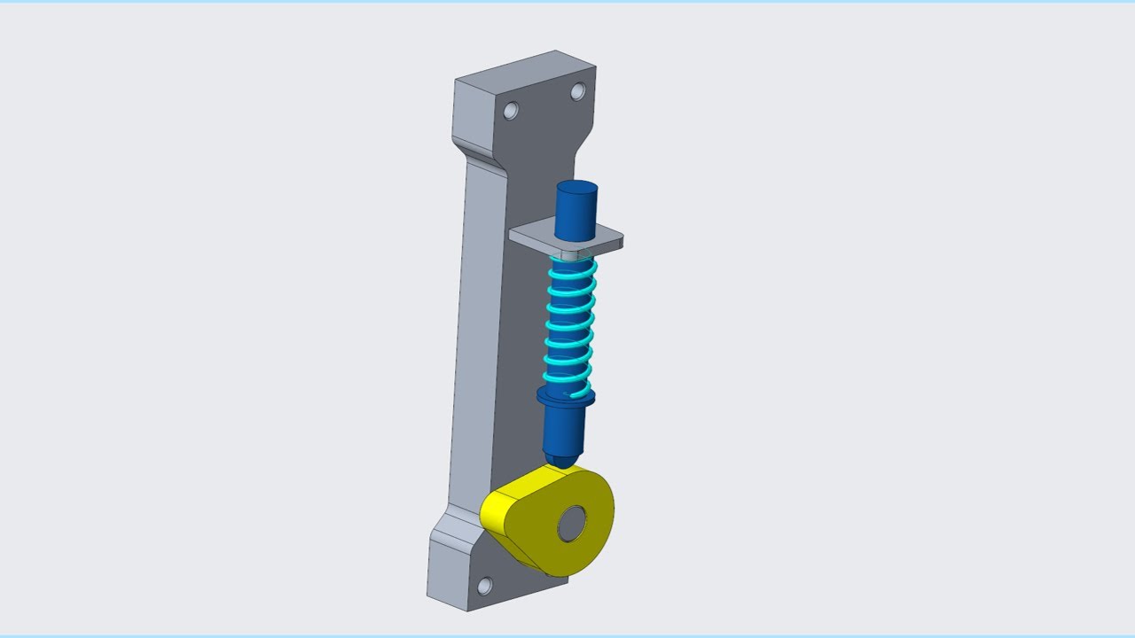 Cam, Spring and Servo Motor Mechanism Animation. Part Assembly Creo ...