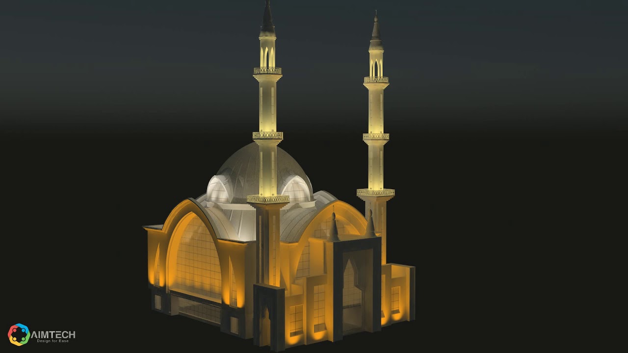 Mosque Facade Lighting Design - YouTube