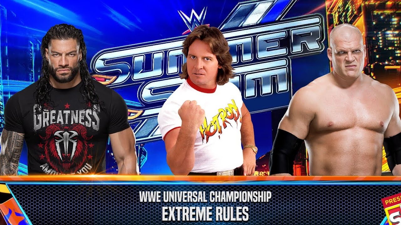 WWE 2K24 Roman Reigns Vs Rowdy Piper Vs Kane | Extreme Rules Match ...