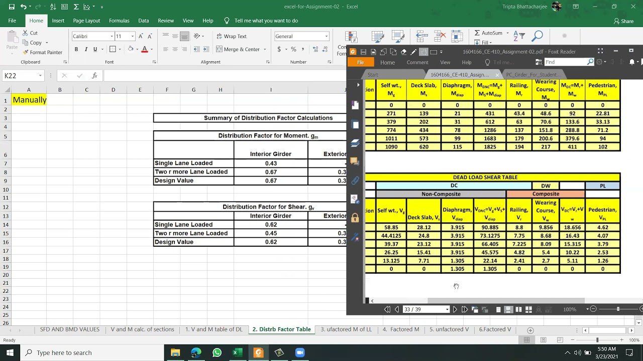 How To Input Values In Excel For Tables In Assignment 2 CE410 RCC 2 How To Input Values In Excel For Tables In Assignment 2 CE410 RCC 2