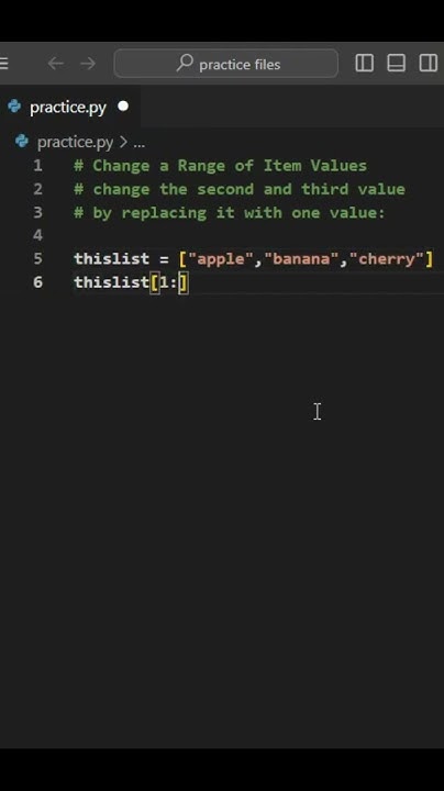 Change a range of item values | #python #coding #learnpython #pythonforbeginners - YouTube