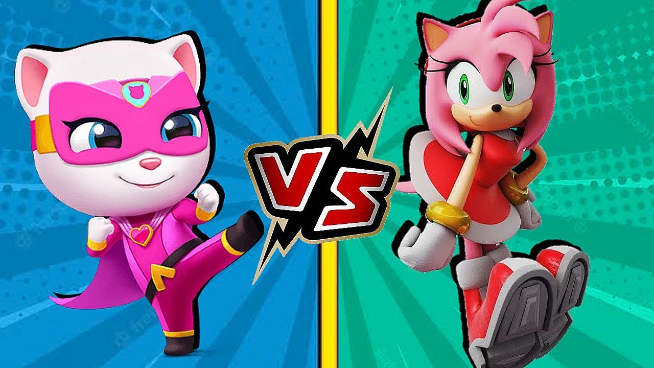 Talking Tom Hero Dash vs Sonic Dash Super Angela vs Amy Rose Gameplay ...
