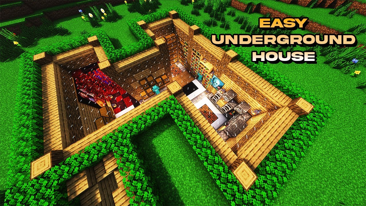 Minecraft: Easy UnderGround House Tutorial + Download - YouTube