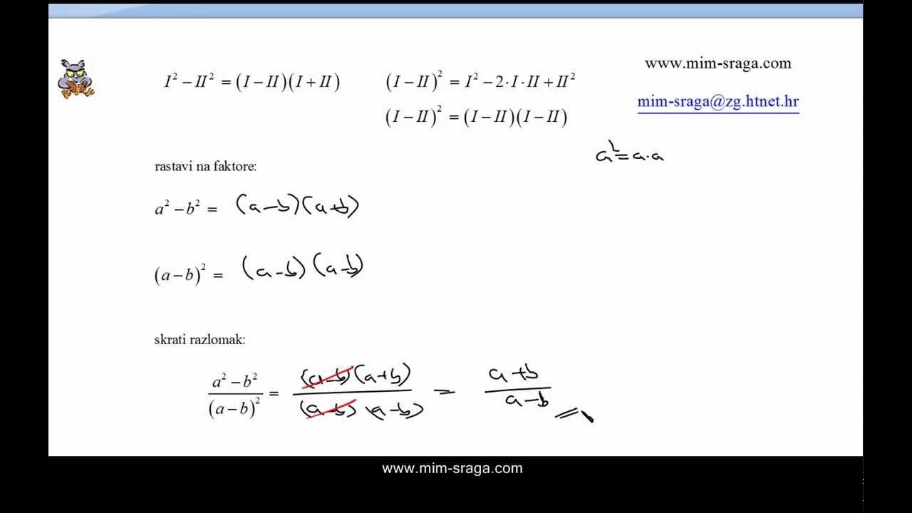 Matematika 8 - malo teži zadaci algebarski izrazi i razlomci - riješeni ...