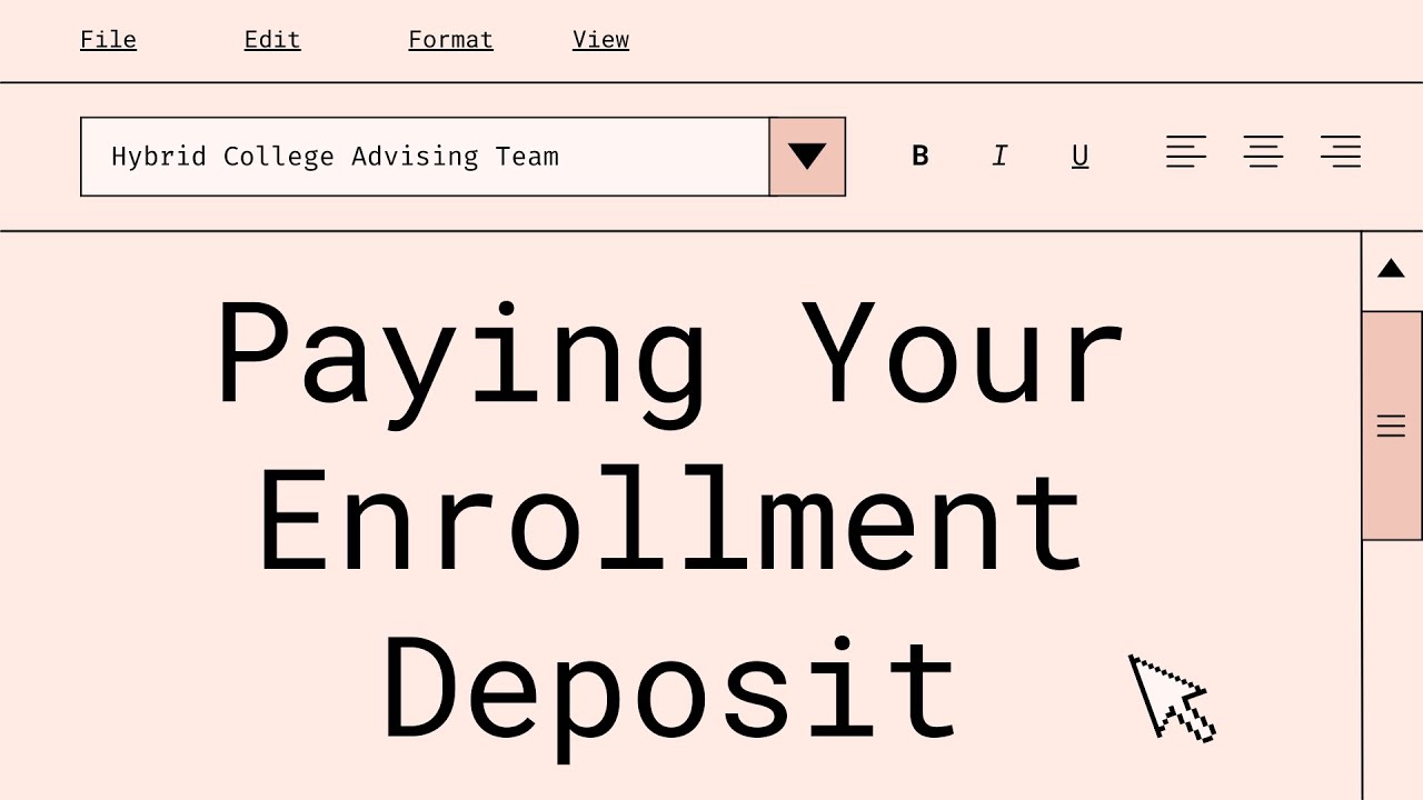 Paying Your Enrollment Deposit - YouTube