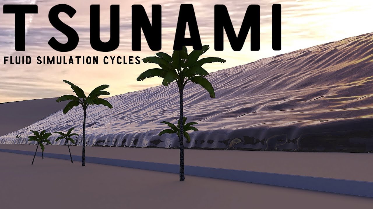Blender Tsunami Fluid Simulation Cycles #b3d - YouTube