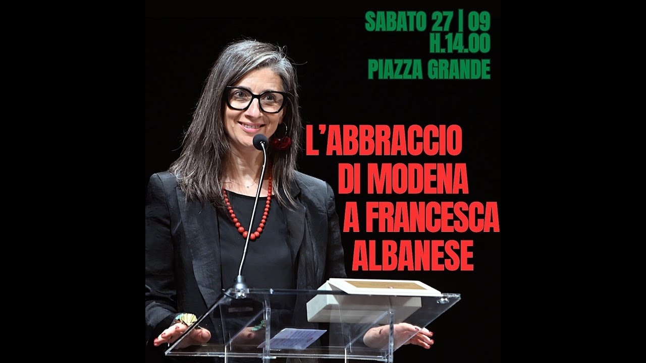 FRANCESCA ALBANESE ACCOLTA A MODENA DAI CITTADINI - YouTube