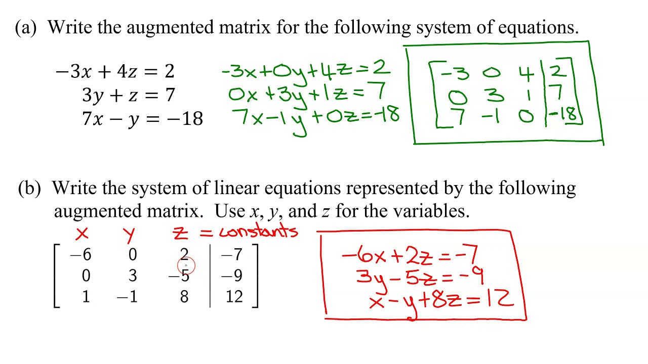 Augmented Matrix Coinschlist