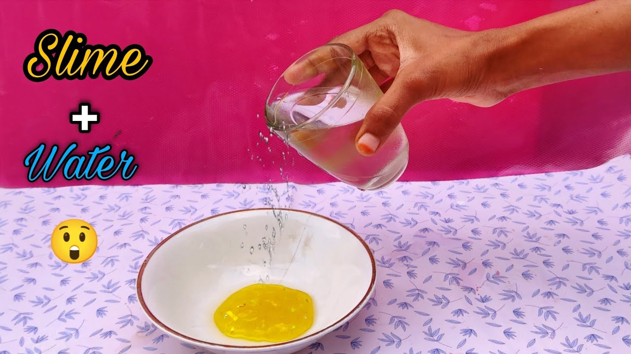 Mixing slime with water 💧 - YouTube