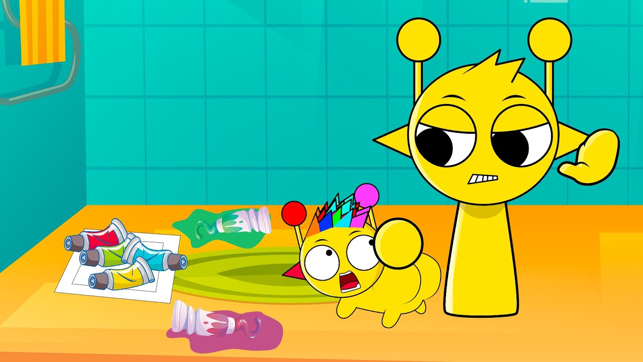 Simon Baby's hair turned as colorful as a palette after playing with ...