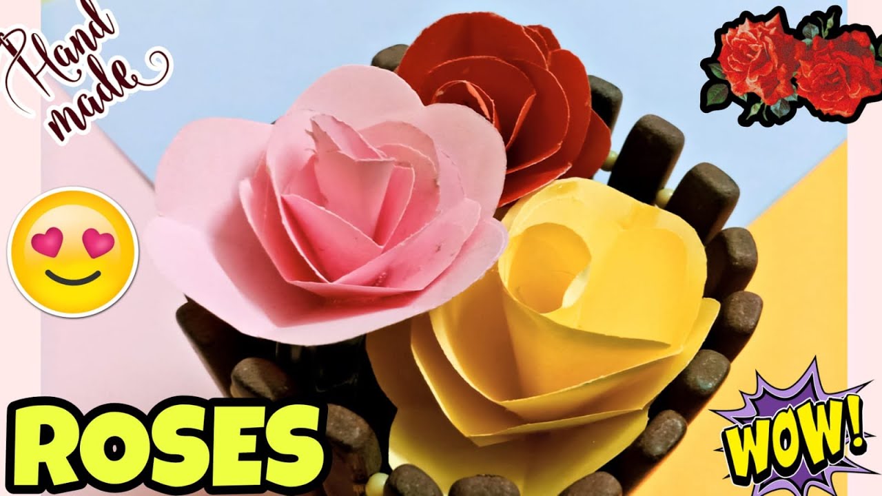 HANDMADE ROSES 🌹 - Easy Paper Craft For Beginners!! - YouTube