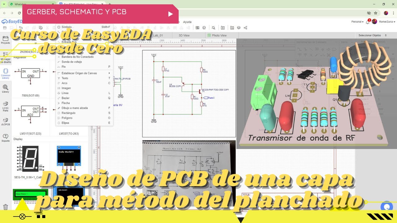 ⚡ Curso de EasyEda desde 0 diseño de PCB en una capa para el método de termo trasferencia ...