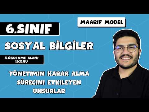 6.Sınıf Sosyal Bilgiler 4.Öğrenme Alanı Yönetimin Karar Alma Sürecini Etkileyen Unsurlar