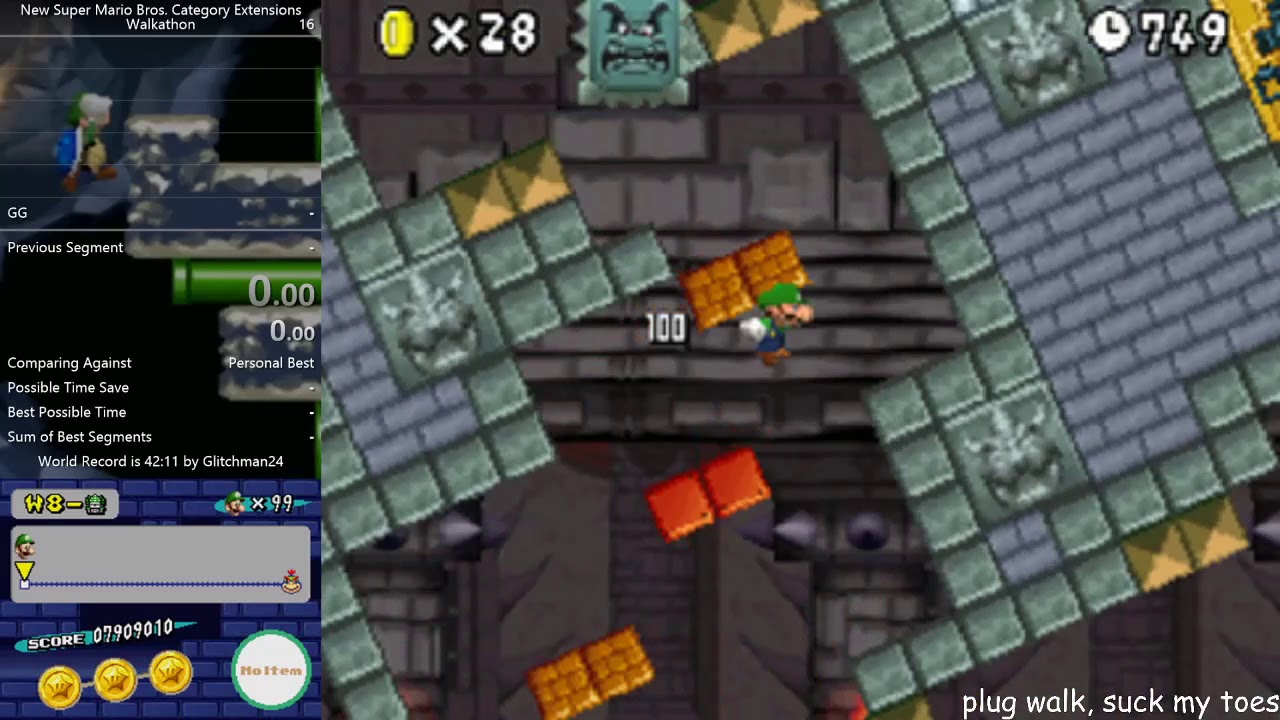 NSMB 8-Bowser's Castle Any% IL in 1:31 - YouTube