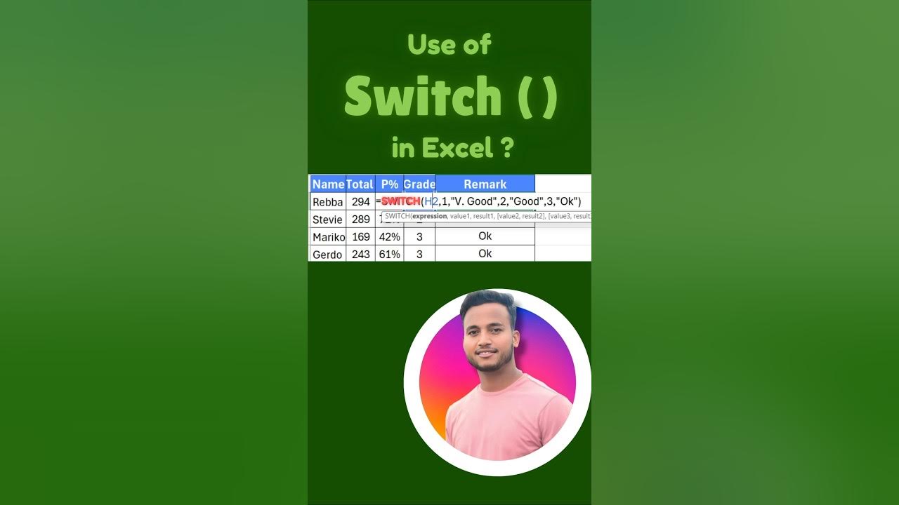 Switch Function | Switch Case Switch formula #switch - YouTube