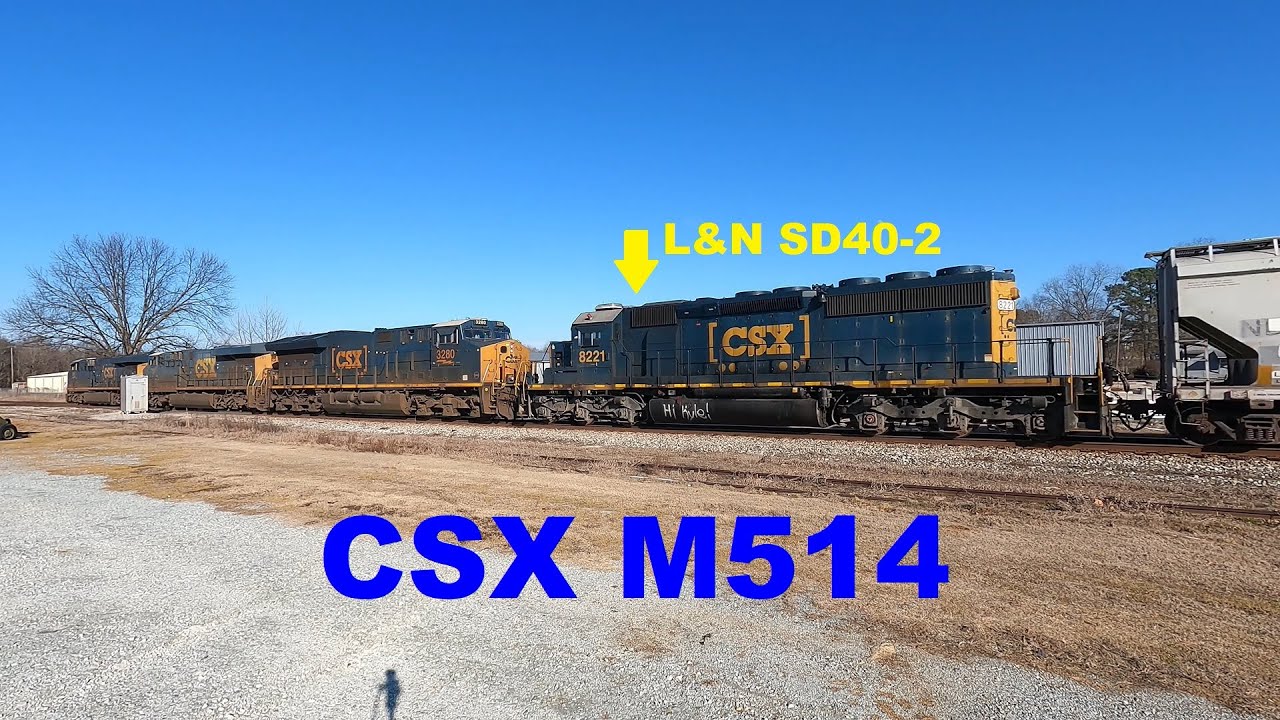 CSX M514 with SD40-2 8221 (L&N 3593) - Includes Containers - YouTube