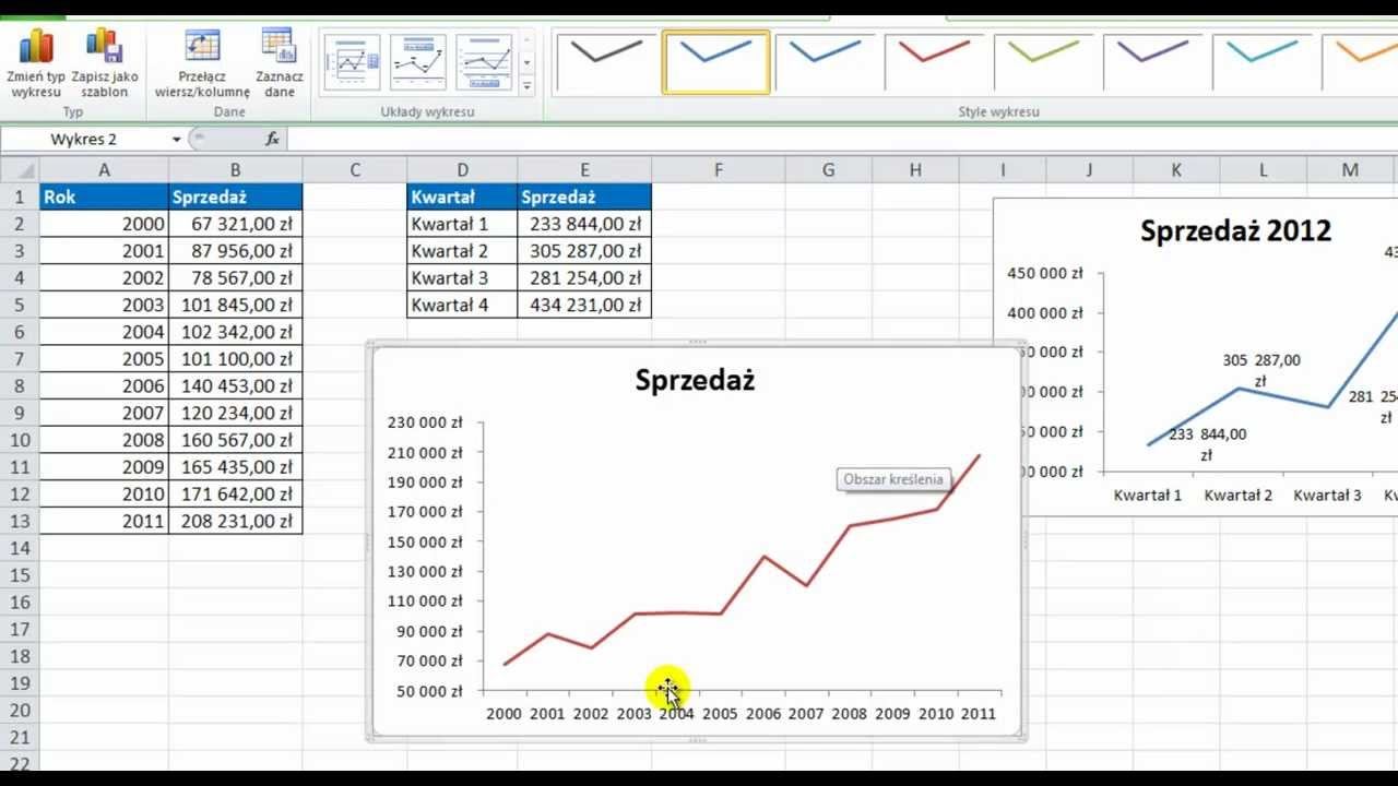 Kurs Microsoft Excel 2010 odcinek 38 - Wykres liniowy - YouTube