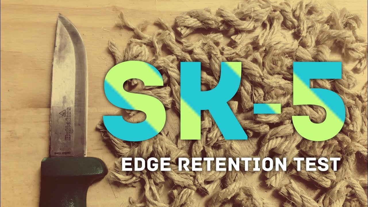 Edge Retention Test: SK5 Carbon Steel on Hultafors GK - YouTube