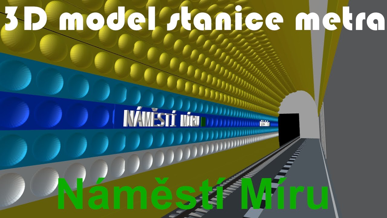 3D model stanice pražského metra Náměstí Míru - YouTube