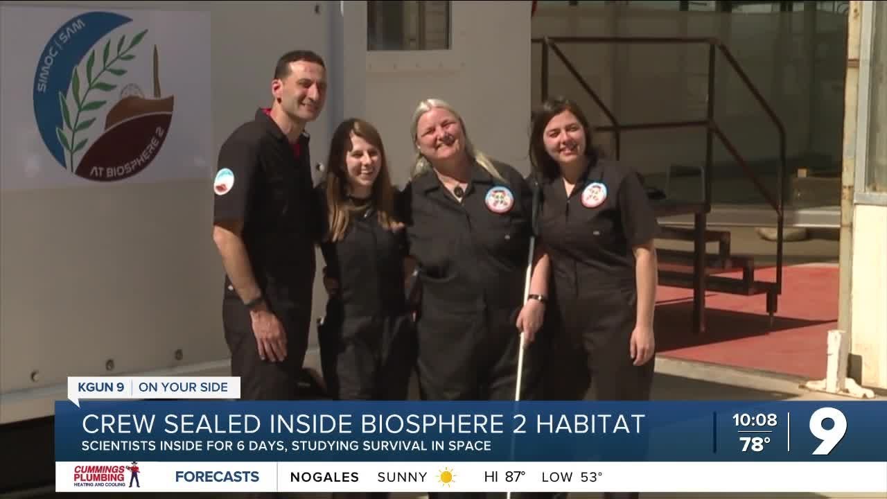 Four-person crew sealed in pressurized habitat at Biosphere 2 - YouTube