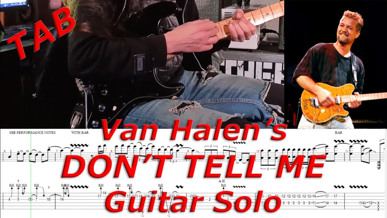 DON'T TELL ME (VAN HALEN) Guitar Solo - TRANSCRIBED - YouTube
