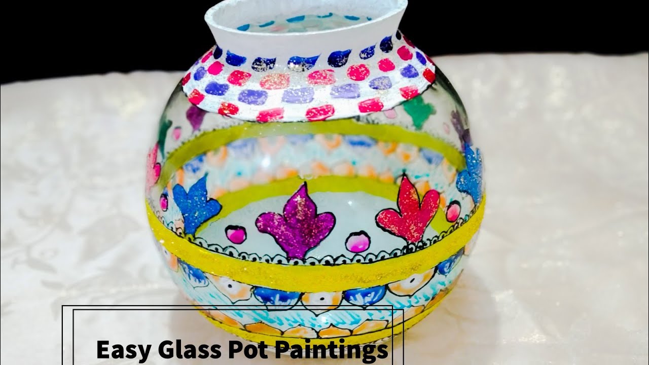 DIY Glass Bowl Painting| Fish pot to flower vase decoration idea| Glass ...