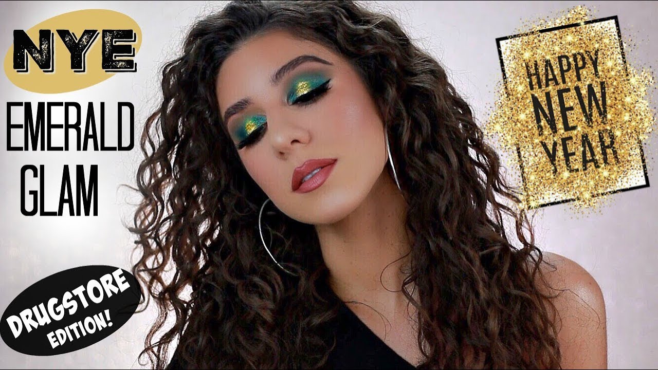 New Years Eve DRUGSTORE MAKEUP! Emerald Eyes | NYE 2020 - YouTube
