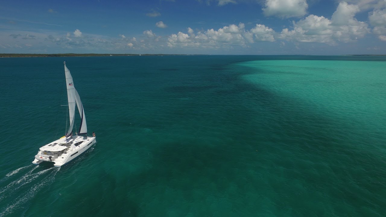 Abaco Bahamas Sailing Vacation Moorings 4000 Leopard Catamaran Drone ...