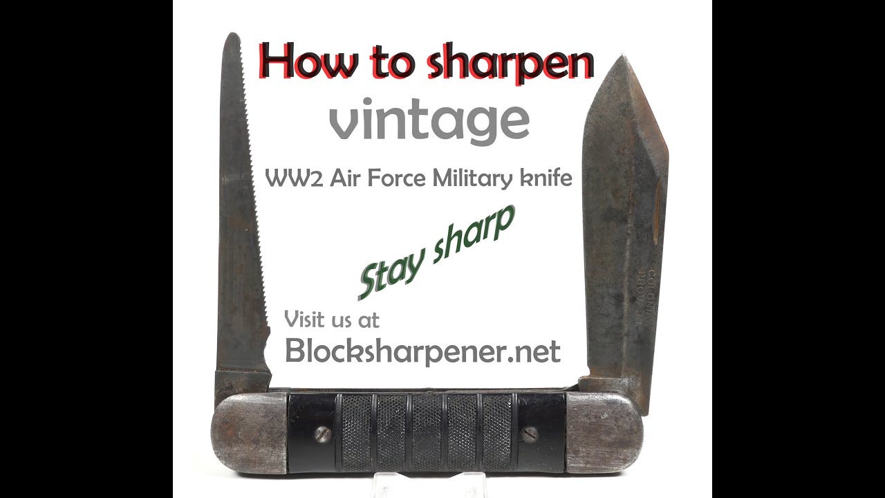 Sharpening a WW2 Air Force Military knife, With a American made Block ...