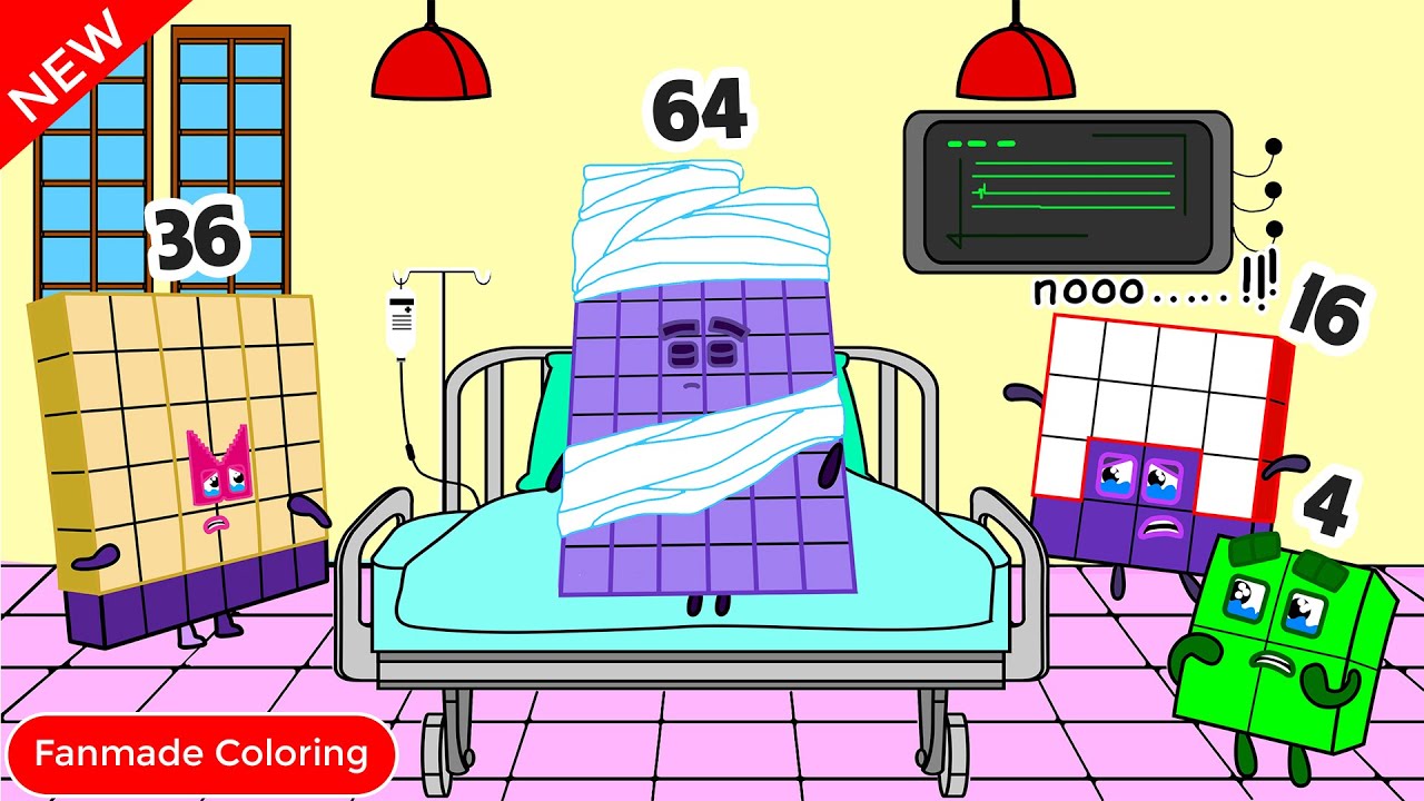 No No! NB 64 Dead | Numberblocks Fanmade Coloring Story - YouTube