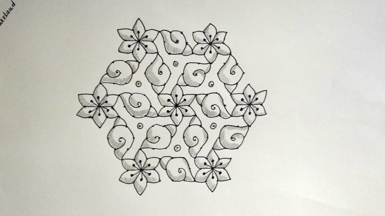 Learn to Draw 15-8 Shanka/ Shanku/ Conch Rangoli/ Muggulu/ Kolam - YouTube