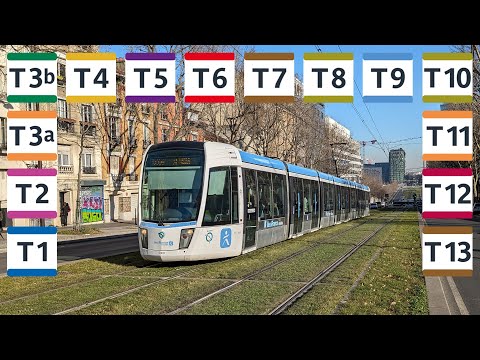 Les tramways d'Ile de France du T1 au T13