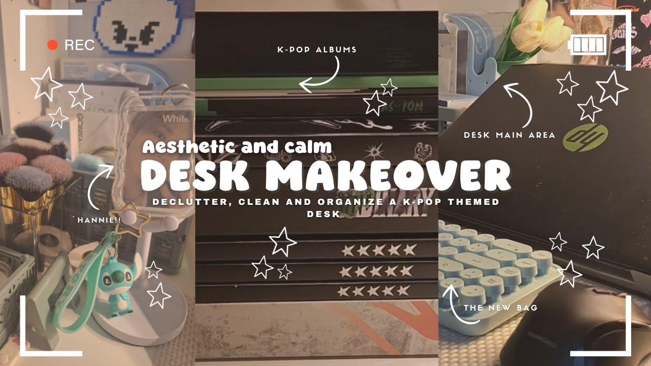 6 AM Sunday Desk MAKEOVER ˙ °˖🫐 ⋆｡˚꩜ | declutter, clean and organize a ...