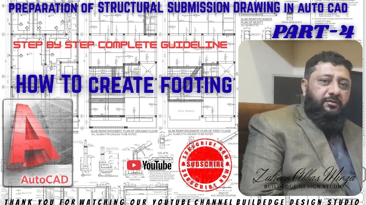 HOW TO DRAW FOUNDATION PLAN - YouTube