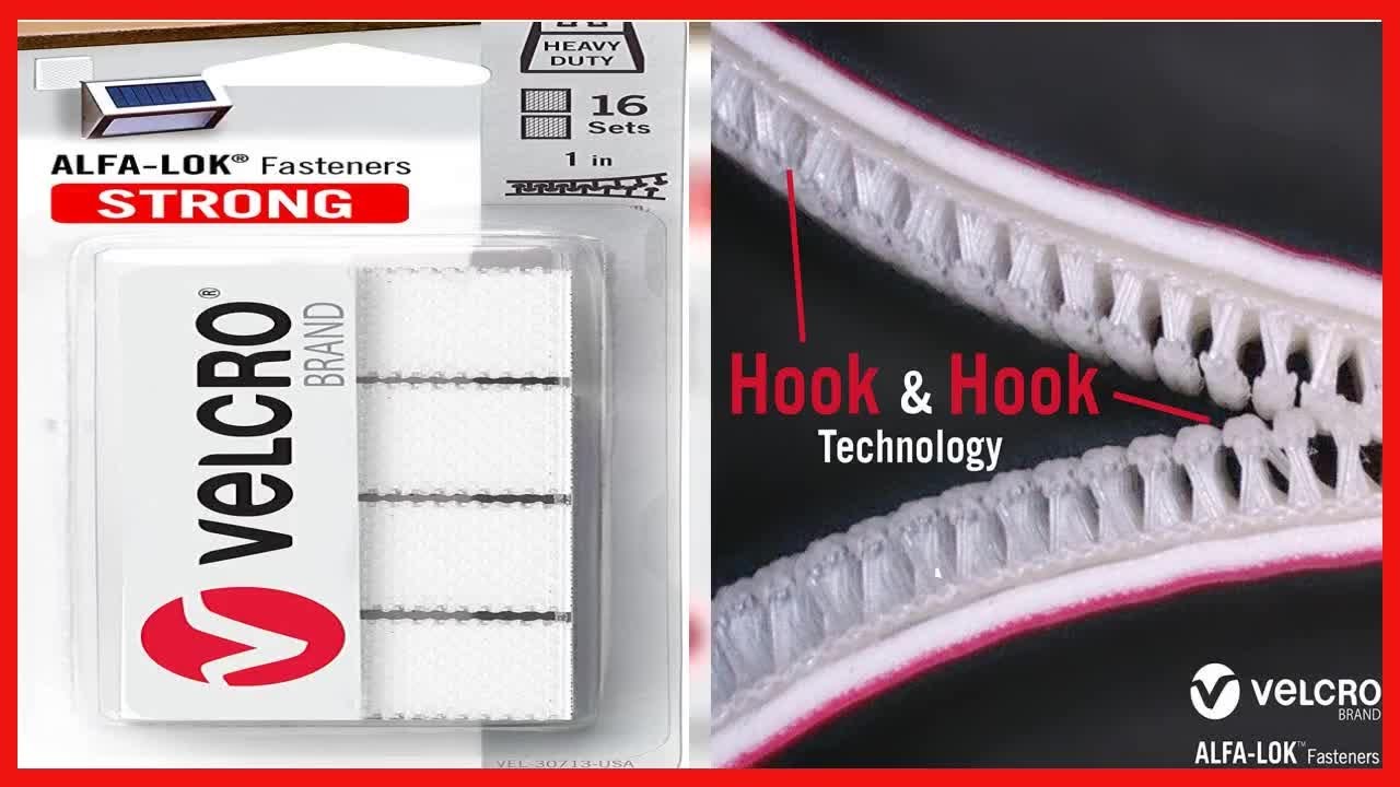 VELCRO Brand ALFA LOK Fasteners Heavy Duty Squares with Snap Lock 16 ...