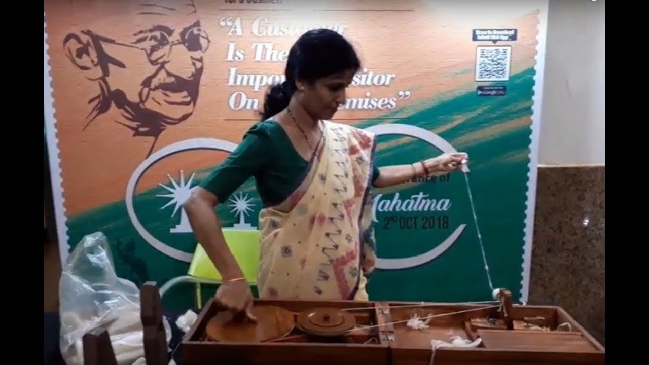 Mahatma Gandhi Jayanti | Making Thread From Charkha | Make in India ...