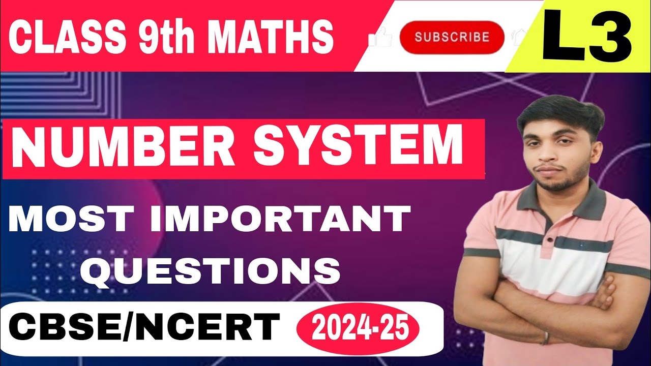 Most Important Questions from NUMBER SYSTEM | CLASS 9th Chapter 1 ...