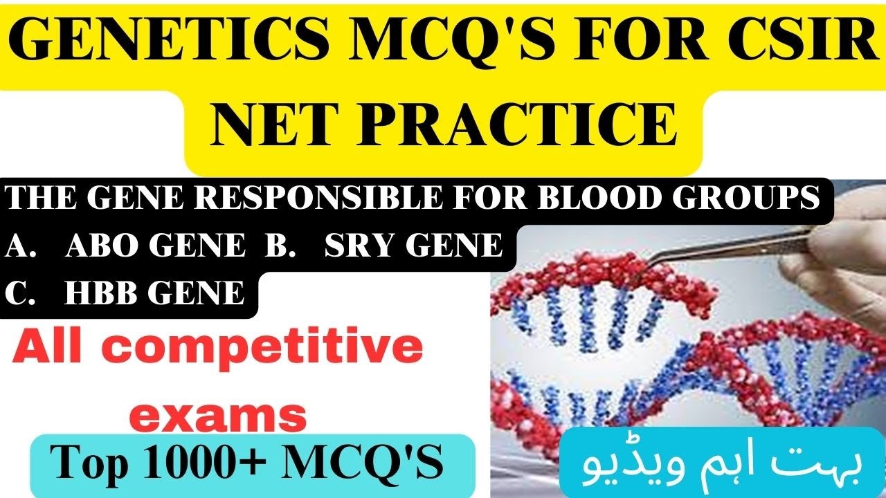 Genetics Mcq's for CSIR NET Practice 1 | genetics | csirnet | genesis ...