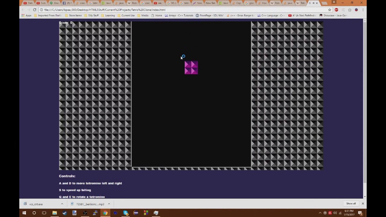 My Tetris Clone Made In Javascript Youtube