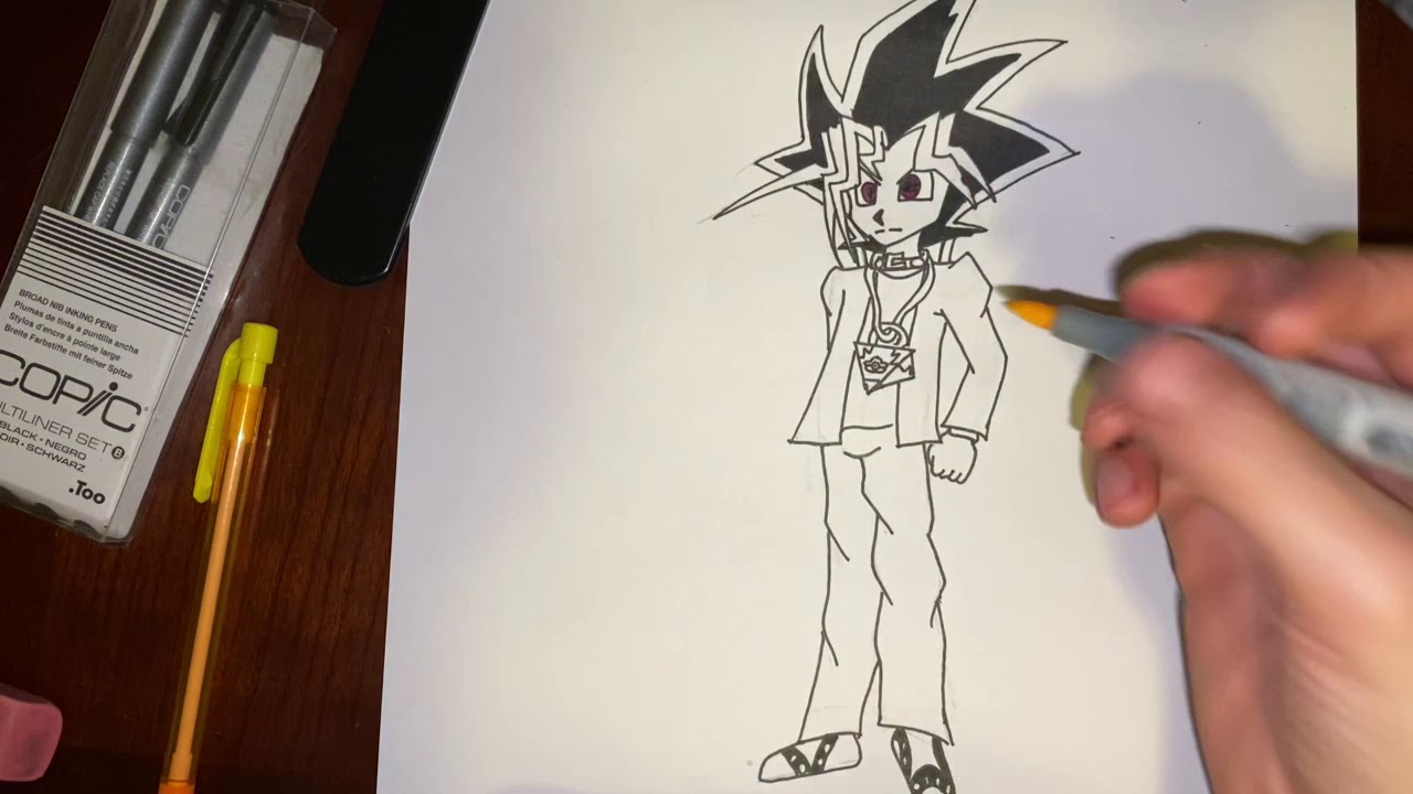 How To Draw Yugi From Yugioh (pt.2) - YouTube