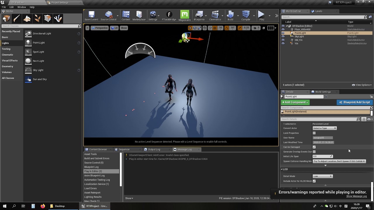Point light cast direct capsule shadow - YouTube