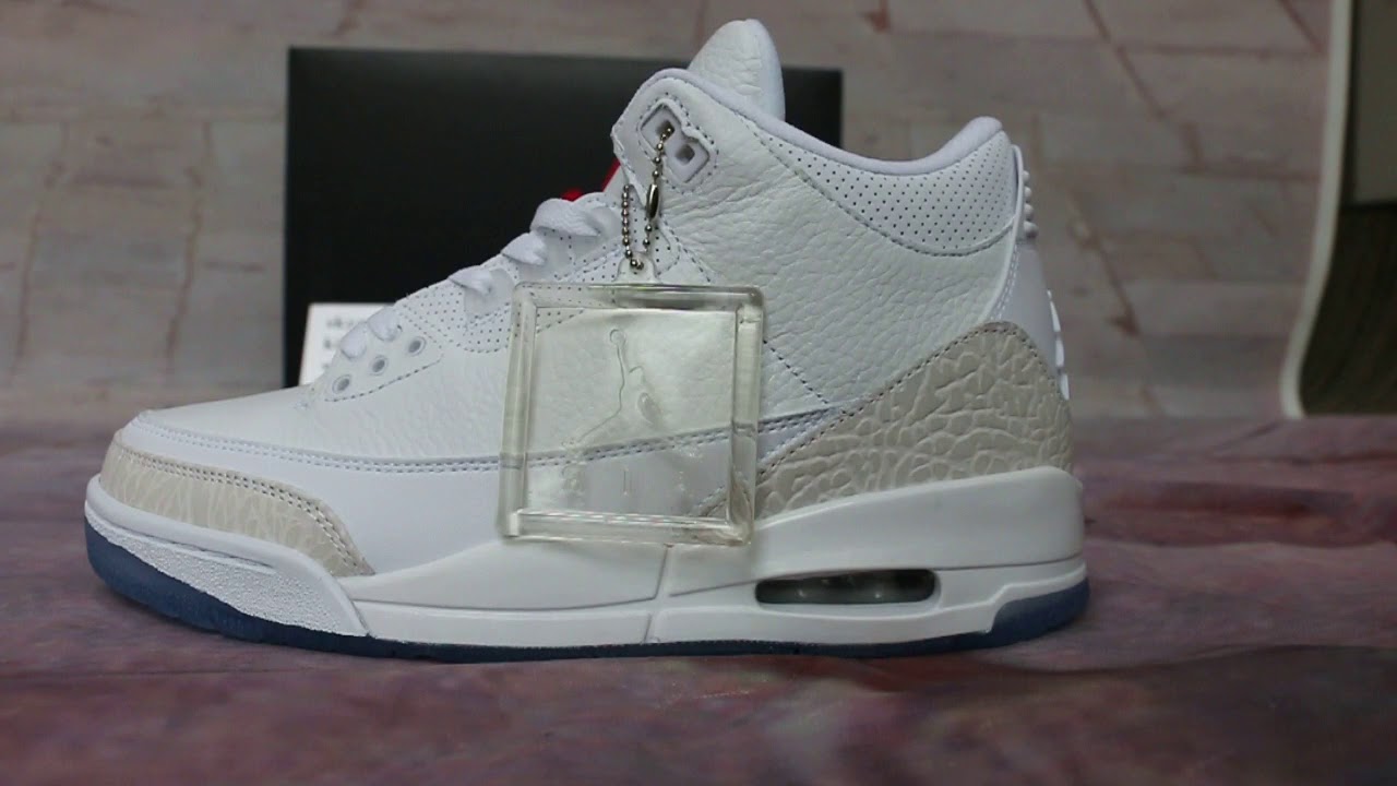 Air Jordan 3 Triple White HD Show - YouTube