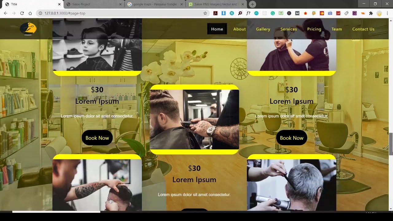 Salon Website Design | Part-2 | HTML 5 | CSS 3 | BOOTSTRAP 4 | How to ...