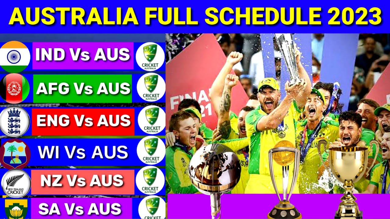 Australia All Series & Tour Schedule 2023 l Australia Full Schedule ...
