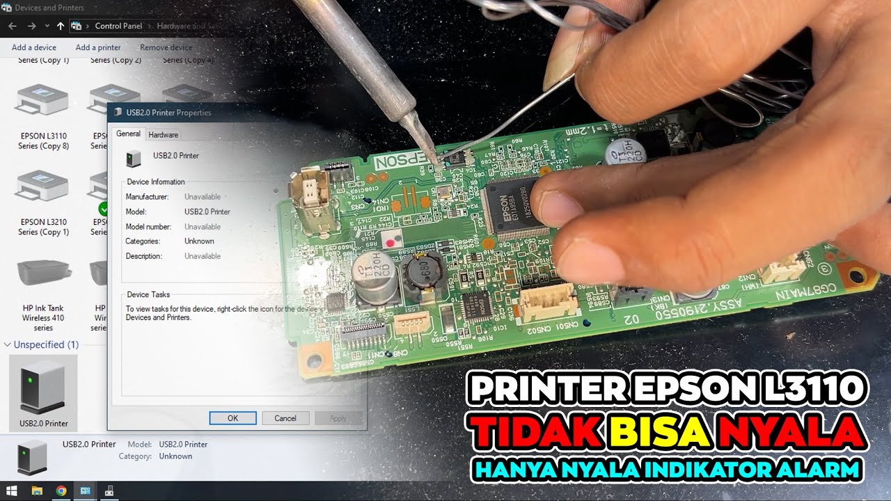 Cara Memperbaiki Printer Epson L3110 Tidak Bisa Di Nyalakan | Printer ...