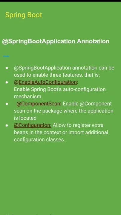 Spring boot | Spring boot Application annotations #shorts #springboot - YouTube