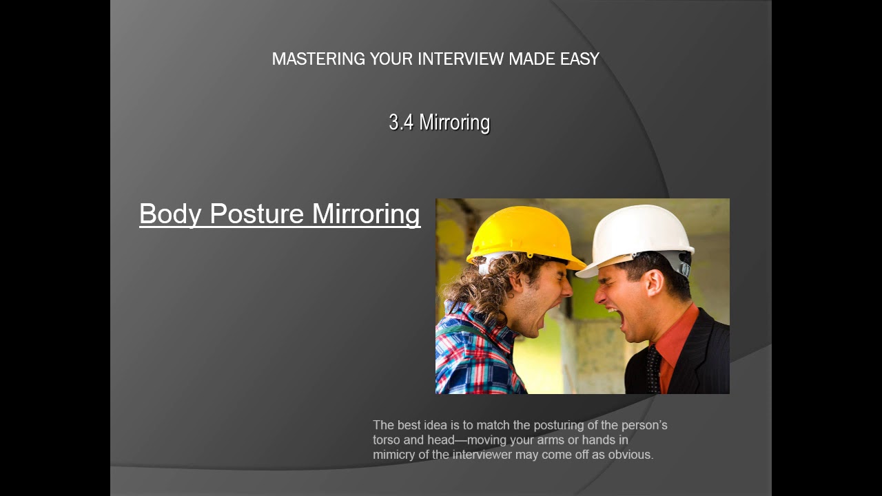 Interviewing Skills Training Tutorial- Mirroring Lesson - YouTube