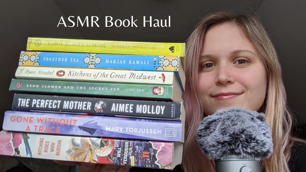 ASMR book haul // whispering, tapping, scratching - YouTube